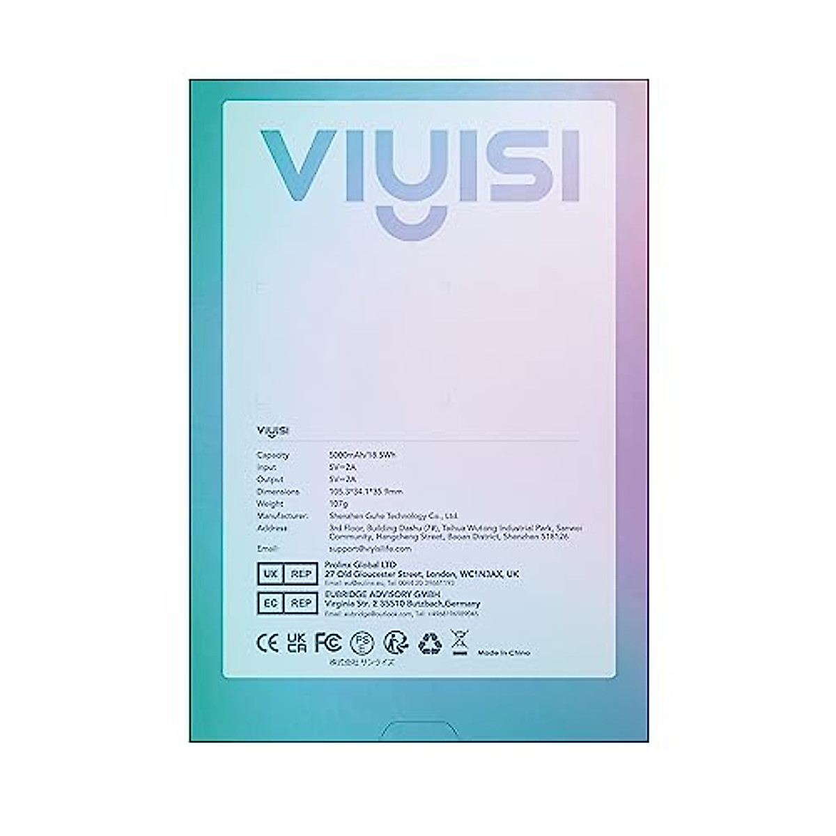 VIYISI Battery Pack for Oculus Quest 2, 5000mAh Portable Charger for Meta Quest, Power Bank for VR Accessories Extend Extra 2-4 Playtime