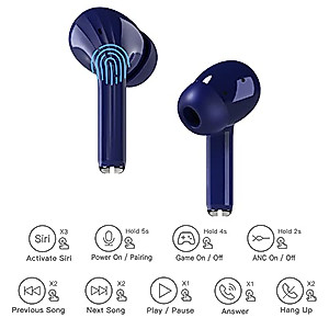 AKSONIC Wireless Bluetooth Headphones Active Noise Cancelling Ear Buds True Wireless Earbuds Touch Control Bluetooth Earbuds 40h Playtime Wireless Charging USB-C Charge Bluetooth 5.1 Deep Bass Sports