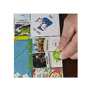 Hasbro Gaming Monopoly World Tour Board Game with Token Stampers and Dry-Erase Gameboard for Family Game Night