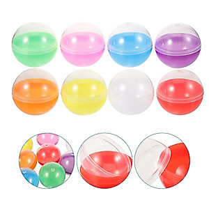 GANAZONO Small Round Capsules 60pcs 45mm Vending Machine Capsules Empty Round Colored Capsules Gumball Machines Small Containers for Christmas Prizes Party Favors