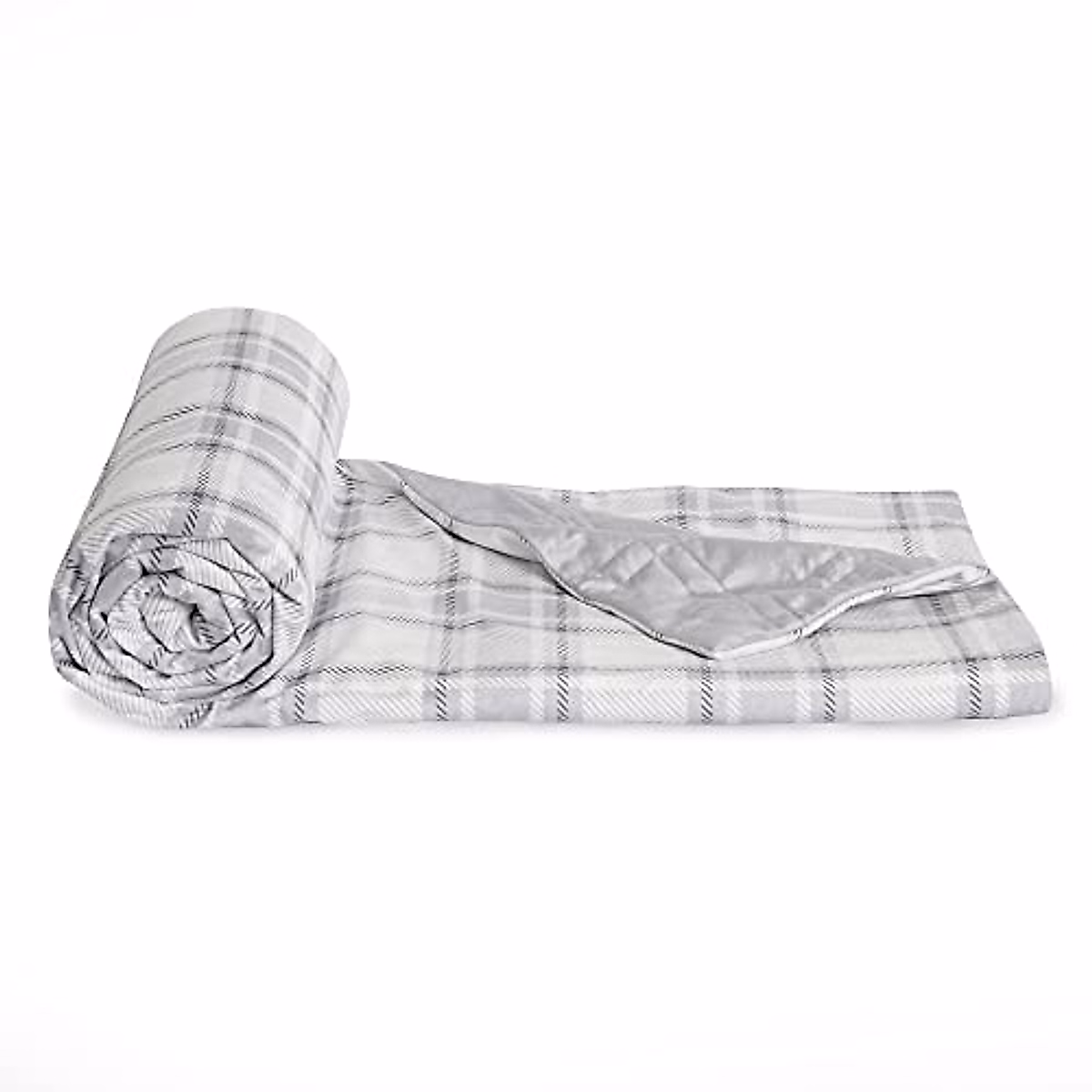Life Comfort Weighted Blanket Cover (48"x72") Twin Size Microfiber Removable Cover for Duvet or Weighted Blanket, Grey Plaid