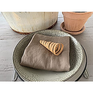 Linen Napkins –100% French Flax – Stonewashed Pure Linen Cloth Napkins - Size 18 Inch x 18 Inch – Set of 4 (Natural Rustic Taupe)