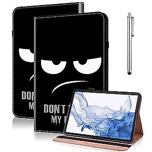 VODEFOX for iPad Pro 12.9 6th / 5th / 4th / 3rd Generation Case 2022/2021/2020/2018, Premium PU Leather Folio Stand Cover with Elastic Band & Card Holder for iPad Pro 12.9 Inch - Don't Touch
