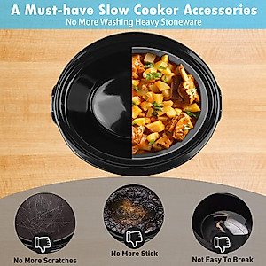 Silicone Slow Cooker Liner fit 6 QT Oval Slow Cooker，Reusable & Leakproof Dishwasher Safe Crock-Pot Liner for 6-7 Quart Crock Pot (2 PCS-Grey [Fit 6 QT])
