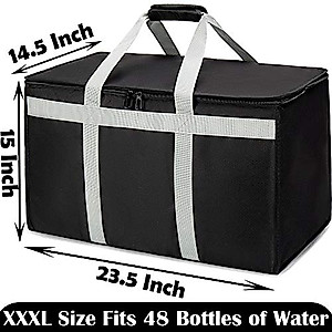 DERABY Insulated Delivery Bag Carrier XXXL 23"x15"x14" Commercial Grade
