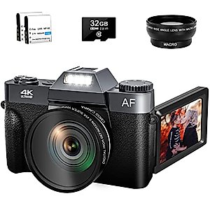 4K Digital Camera, 48MP Video Camera with 16X Digital Zoom, 1200mah Rechargeable Camera 3.0 inch Screen Compact Camera, Portable Camera for Boys, Girls, Beginners