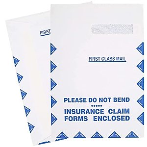 Large Security Envelopes, For Insurance Claim HCFA-1508, CMS-1500 Forms, Self-Seal Closure, ~Right Window Envelope~ 9 x 13" Pack of 100