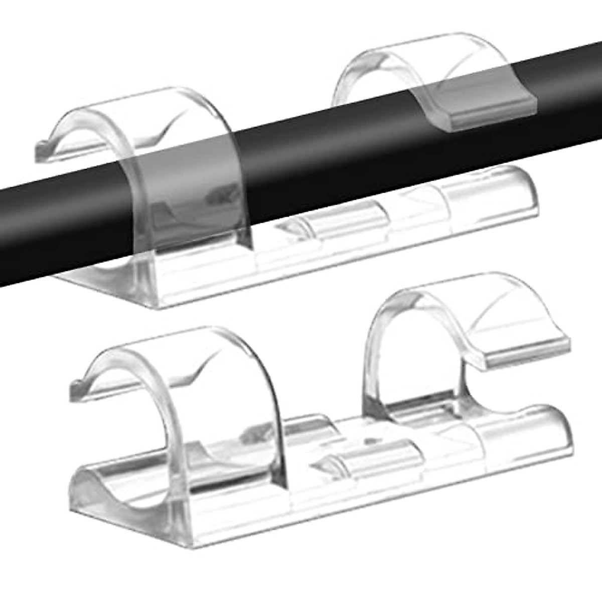 80 PCS Cable Clips with Strong Adhesive,Wire Holder Management for Office Home,Wall,Desk,Car,Dash Cam,Ethernet,Electric Wires,TV,PC,Indoor Outdoor Light Clips Cord Organizer,Transparent,Box-Packed