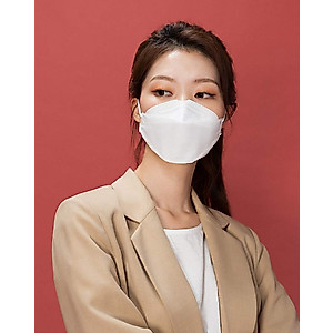 HINCINK KF94 Face Masks, 30 Pack Individually Wrapped, 4-Ply Breathable & Comfortable Safety Mask, Black Protective Cup Dust Masks Unisex Outdoor Safety Protection for Adult (30, White)