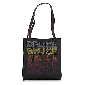 Personalized Name Bruce Retro Shopping Travel Vintage Style Tote Bag