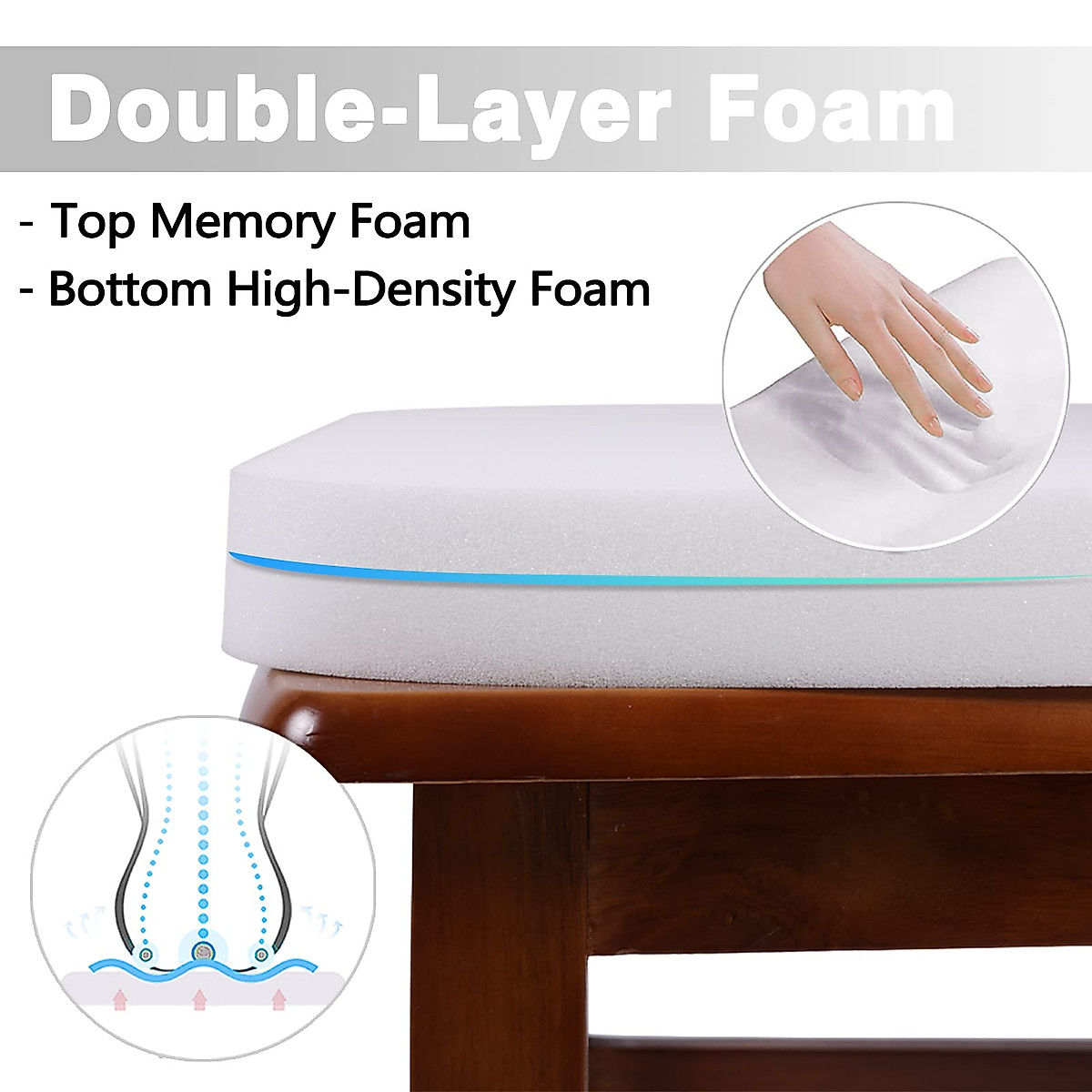 Shinnwa Kitchen Chair Cushions Set of 4 with Ties Memory Foam Dining Chair Pads Thickened Decorative Seat Cushions for Dorm Chairs 16.5 x 16.25 inches Burgundy