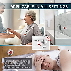 Caregiver Pager Wireless Call Buttons for Elderly Monitoring SOS Alert System Portable Alarm for Nurse Call Seniors Patients Emergency Home
