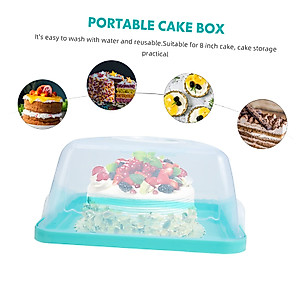 Portable Cake Box Paper Cups with Lids Chocolate Cortes Chocolates Box Cake Carrying Case Wedding Cake Carrier Container Cake Carrier with Lid and Handle Plastic Blue Mini Pie