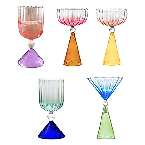 Elegant Wine Cups Colorful Cocktail Cups Kitchen Drinkware Unique Glass Cup Suitable For Gifting And Home Decorations