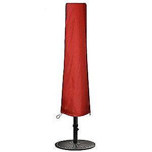 Patio Umbrella Cover Outdoor Waterproof, Simply Shade Market Outside Furniture Parasol Straight Commercial Cover Large with Durable Zipper Rod 420D Oxford for 9 10 11ft Beach Treasure Garden Red
