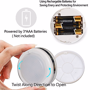 Puck Lights with Remote, Starxing Wireless Led Puck Lights Battery Operated, Led Puck Lights with Remote Control, Led Under Cabinet Lighting, Dimmable Closet Light Battery Powered (Natural White 6PK)