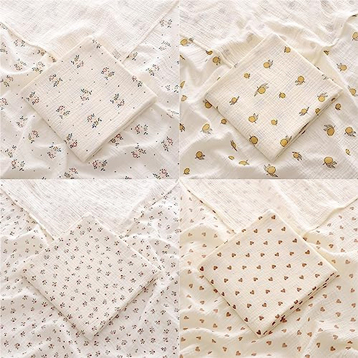 kmilro Muslin Swaddle Blankets 4 Pack Baby Swaddle Blankets for Unisex 40 x 40 inches Newborn Receiving Blanket Cotton Soft Breathable Muslin Baby Swaddles for Boys & Girls