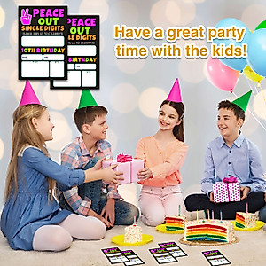 YSTEP 10th Birthday Party Invitations, 20 Invite Cards with Envelopes, 4"x6" Peace out Single Digits Birthday Party Invites - A10