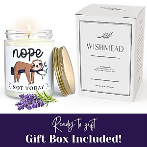 Wishmead Sloth Gifts for Women - Lavender Candle - Sloth Gifts for Girls Sloth Decor - Get Well Soon Gifts for Women - Gift Basket for Women - Funny Gifts for Women Mom
