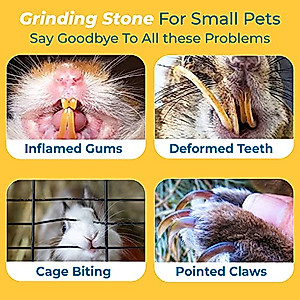 Meric Grinding Stone for Small Pets, Lava Rocks, Trims Rodent Teeth, Smooths Claws, Adds Calcium to Diet, Chew Toys for Rabbits, Chinchillas, Rats, Mice, Hamsters & Guinea Pigs, 10pcs