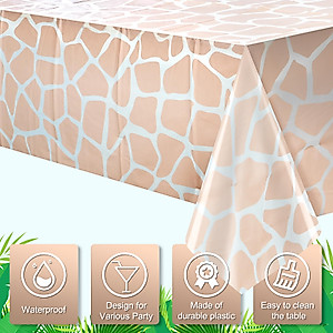 12Pack Animal Safari Tablecloth Jungle Animal Zoo Theme Party Table Cloth Leopard Tiger Zebra Giraffe Palm Leaf Print Table Cover for Jungle Safari Birthday Baby Shower Party Decorations (Six Styles)