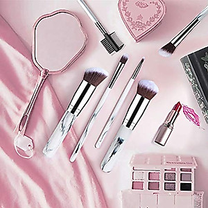 Makeup Brushes 16PCs Makeup Brushes Set with 4PCs Beauty Blender Sponge and 1 Brush Cleaner Premium Synthetic Foundation Brushes Blending Face Powder Eye Shadows Make Up Brushes Tool(Marble)