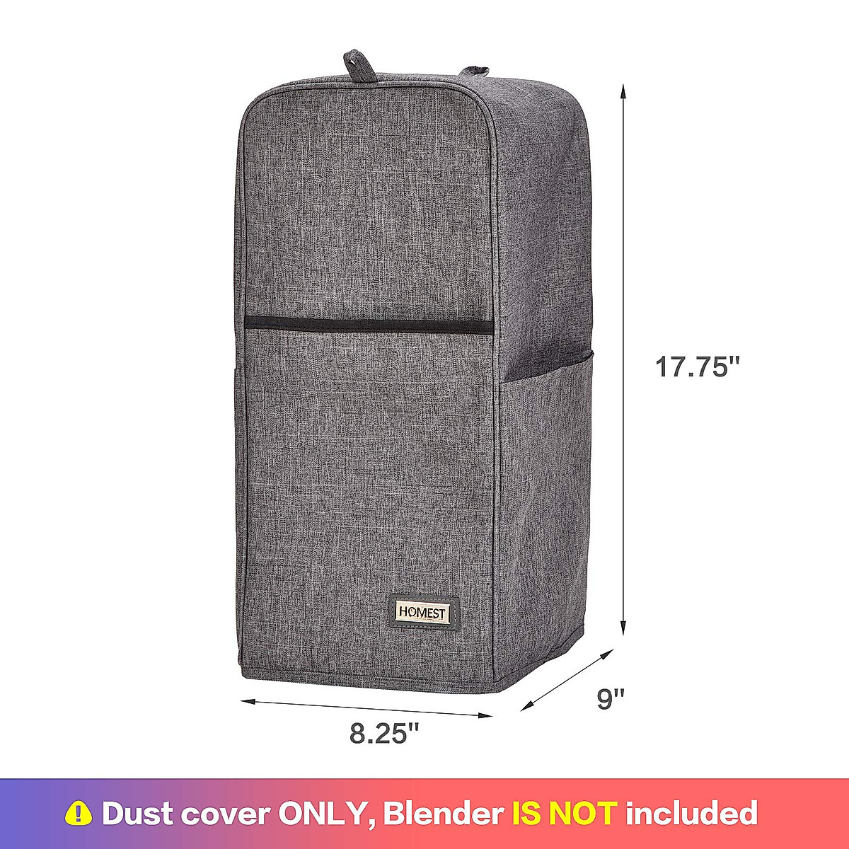 HOMEST Blender Dust Cover with Accessory Pocket Compatible with Ninja Foodi, Grey (Patent Pending)
