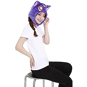 SAZAC Kigurumi Hat - Sailor Moon Luna - Cozy Costume Beanie Cap - Adult Size