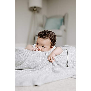 aden + anais Snuggle Knit Baby Swaddle Blanket for Newborn Girl and Boy, Versatile Stroller Cover, Burp Cloth, Nursing Shield, 47 x 47 Inch, Heather Grey