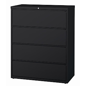 WorkPro® 42"W x 18-5/8"D Lateral 4-Drawer File Cabinet, Black