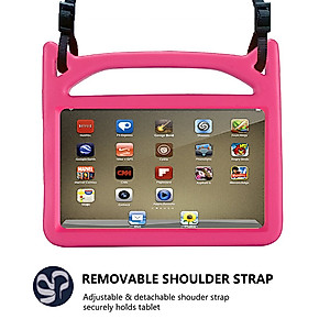 All-New Fire 7 2019 Case,Fire 7 Tablet Case,Riaour Kids Shock Proof Protective Cover Case for Amazon Fire 7 Tablets (Compatible with 5th Generation 2015/7th Generation 2017/9th Generation 2019) (Rose)