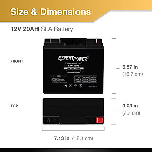 ExpertPower 12 Volt 20 Ah EXP12200 Rechargeable SLA Battery