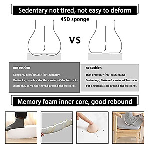 Lsjoaw Chair Cushions for Dining Chairs 15.7X15X13X1.2IN(1 Piece) Dining Room Seat Cushion Memory Foam Non Slip Kitchen Chair Pad with Ties Removable Cover,Black