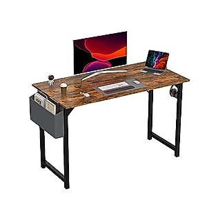 Computer Desk - 47 Inch Office Desk, Modern Desk with Storage, Wood Writing Desk, Corner Desk for Small Space, Executive Work Desk, Home Desk for Bedroom