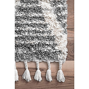 nuLOOM Sheree Transitional Shag Area Rug, 7' 10" x 11', Grey