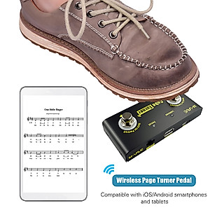 Btuty Cube Turner Page Turner Pedal Rechargeable Music Sheet Turner Supports Looper Connection