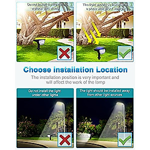 Solar Spotlights Outdoor [10 Pack/3 Lighting Modes], LiBlins Solar Light Outdoor IP67 Waterproof, Wireless Solar Landscape Spotlights, Wall & Ground Mounted for Yard Patio Pool Walkway Tree Decoration