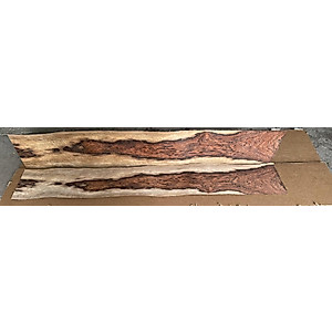 Genuine Brazilian Rosewood Dalbergia Negra Wood Veneer Sheets 2 Pieces 49"x8"x1/42"