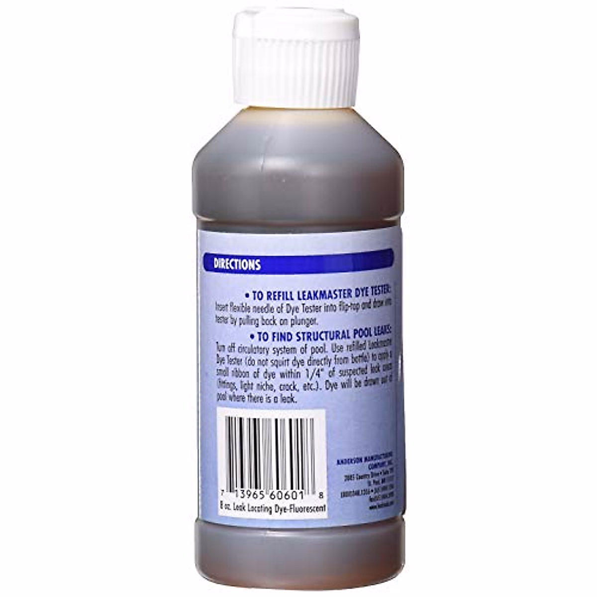 ANDERSON Refill Florescent DYE for Pool and SPA, 8 FL.OZ, Fluorescent-Yellow