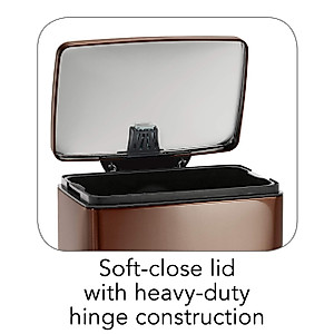 Tramontina 81200/560DS Bronze Contemporary Rectangular Step Can Freshener System, Trash Can, 13-Gallon