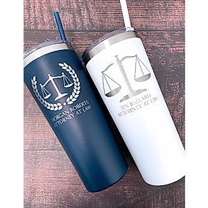 AVITO 22 oz Personalized Lawyer Gift, Laser Engraved Tumbler for Attorney at Law, Future Lawyer, Paralegal, and Law School Graduation Gift