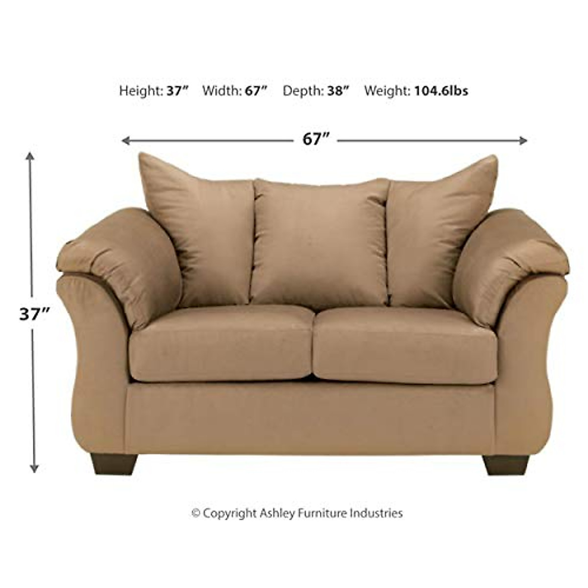 Signature Design by Ashley Darcy Casual Plush Loveseat, Brown