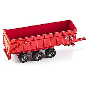 Massey Ferguson 8480 Dyna VT Tractor Red with Silver Top and Krampe Dump Trailer Red 1/87 (HO) Diecast Models by Siku SK1844