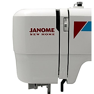 Janome MOD-19 Easy-to-Use Sewing Machine with 19 Stitches, Automatic Needle Threader and 5-Piece Feed Dogs,white
