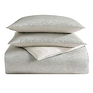 Vera Wang - Queen Duvet Cover Set, Satin Weave Bedding with Matching Shams, Speckled Home Decor, Oeko-Tex Certified (Speckled Satin Weave Taupe, Queen)