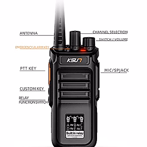 Two Way Radios Walkie Talkies Long Range 100 Miles, Built in Relay for Tunnels Mines Basement KSUN RL30 (3 Pack)