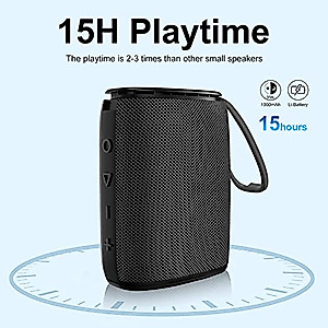 IPX7 Waterproof Bluetooth Speaker, Hadisala H3 Portable Wireless Speaker Bluetooth 5.0 with Rich Bass HD Stereo Sound 15H Playtime USB-C Charge, Shower Speaker TWS Pairing for Home, Outdoors, Travel