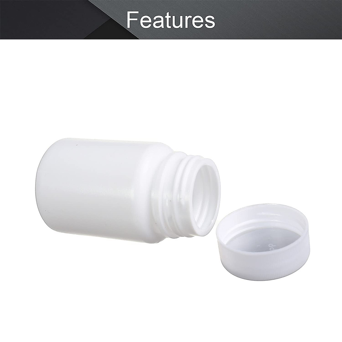 Utoolmart 50Pcs Plastic Solid Powder Medicine Pill Cylindrical Chemical Container Reagent Bottle, 80ml Wide Mouth Sample Sealing Liquid Storage Container