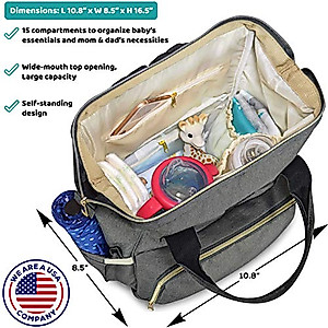 Soulsten Diaper Bag Backpack for Mom and Dad - Unisex Baby Backpack Diaper Bag - Multifunctional, Waterproof, and Stylish Diaper Backpack - Grey