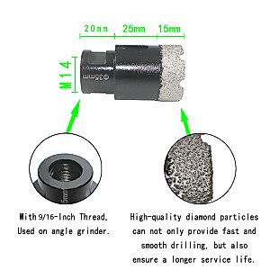 REAWIREACHMI 6PCS Diamond Hole Saw Kit for Granite Marble Porcelain Tile Stone Brick Vacuum Brazed Core Bit 20mm/35mm/40mm/45mm/50mm /68mm